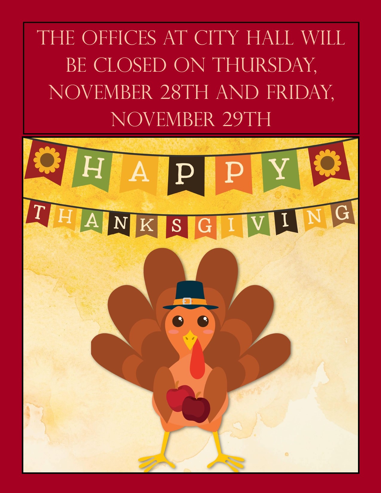 City Hall closed for Thanksgiving - City Of Carroll, Iowa | Official ...